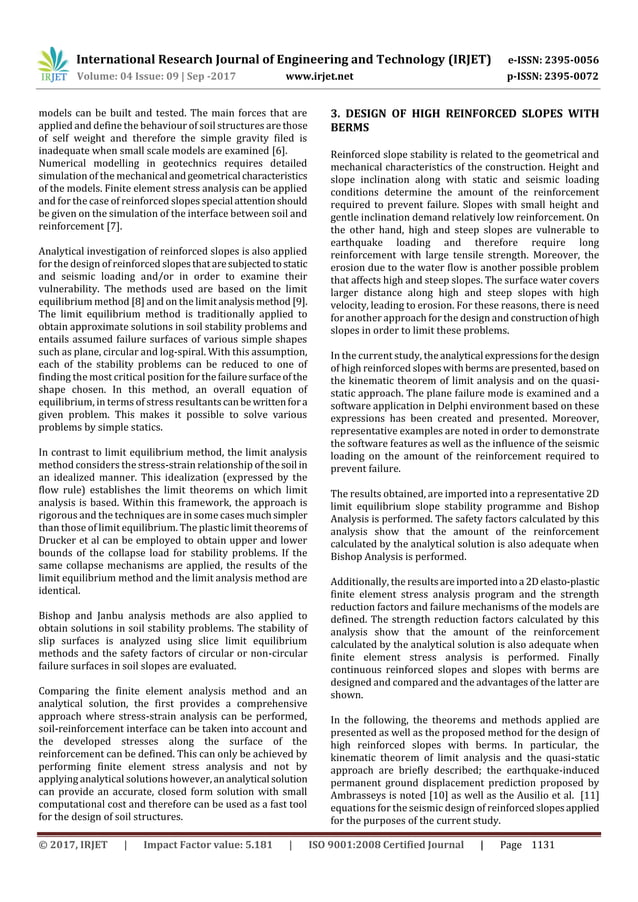 Integrated Methodology for the Seismic Design of Reinforced Embankments ...