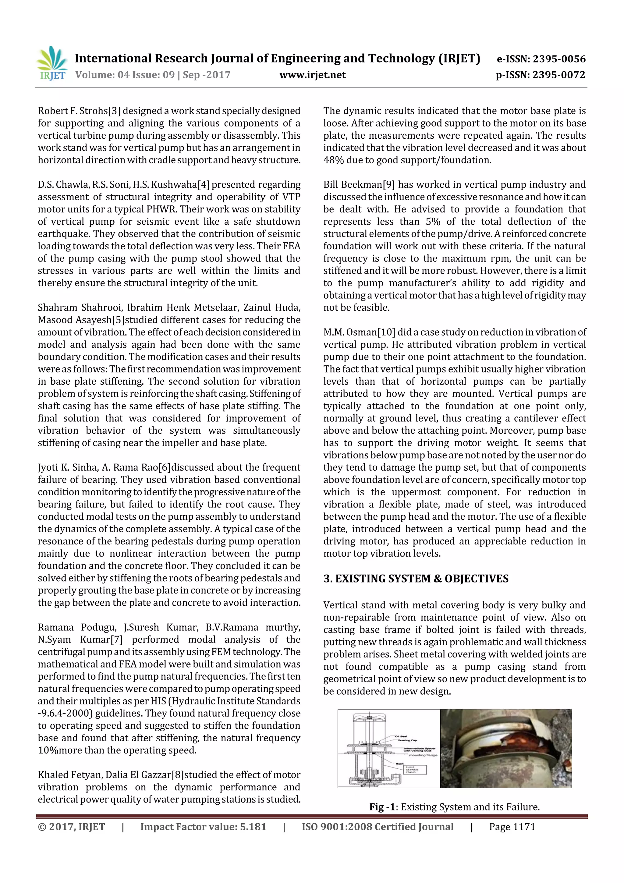 Design and Analysis of Vertical Industrial Pump Casing Stand | PDF