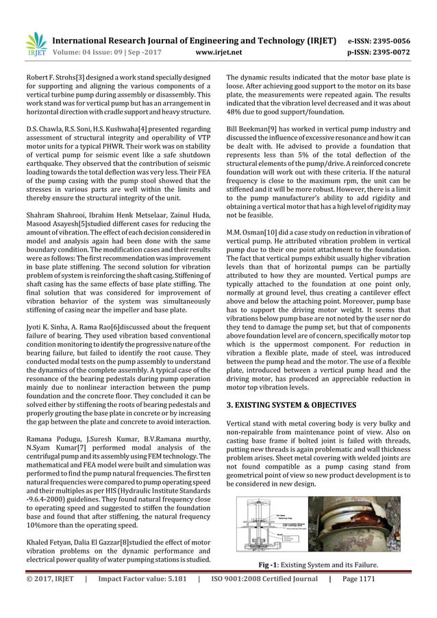 Design and Analysis of Vertical Industrial Pump Casing Stand | PDF