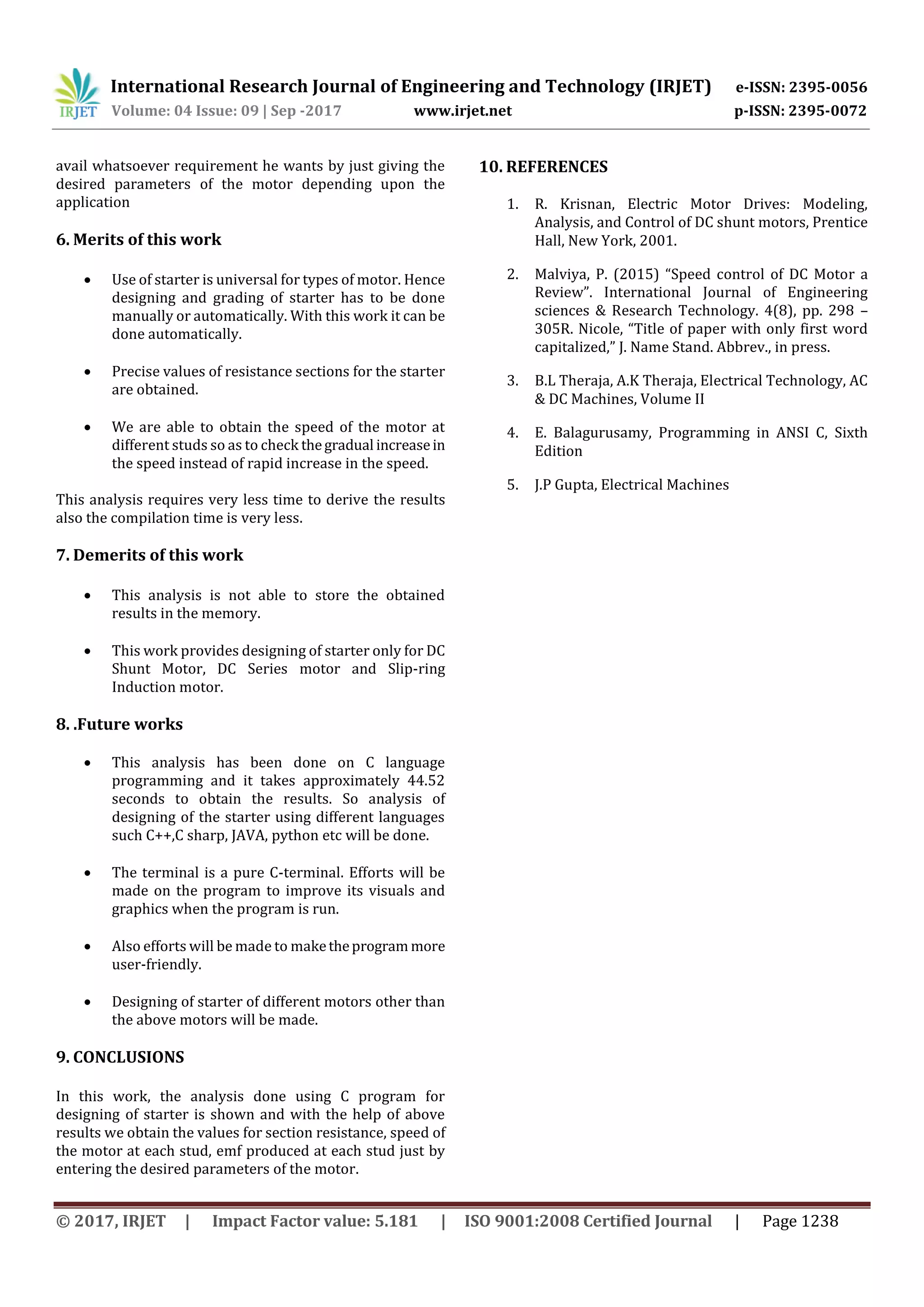 Design of Starting Resistance for AC and DC Machines using Computer Analysis using C language | PDF