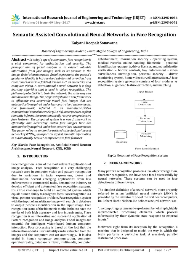 Semantic Assisted Convolutional Neural Networks In Face Recognition Pdf Artificial