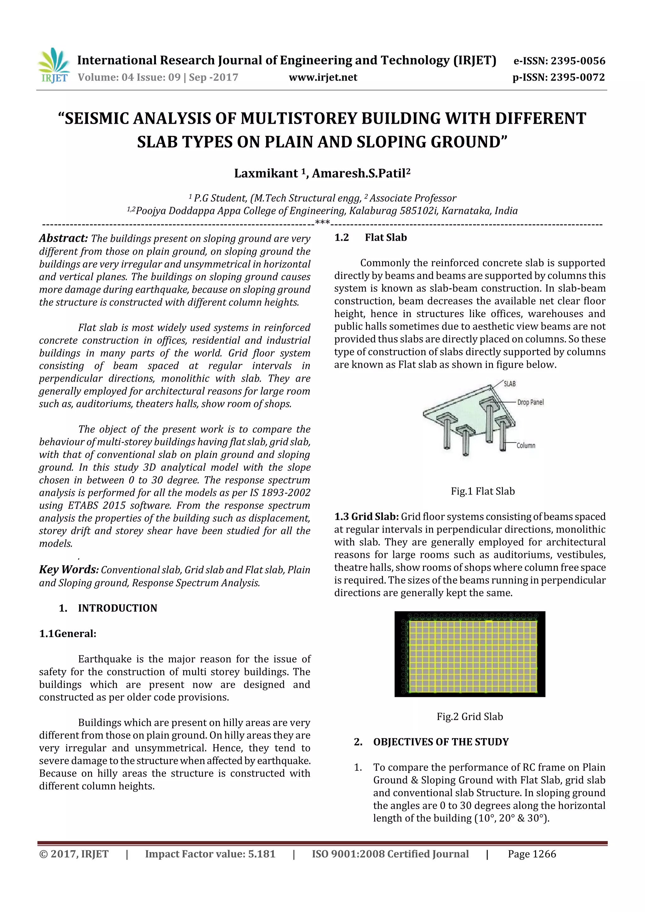 Seismic Analysis of Multistorey Building with Different Slab Types on ...