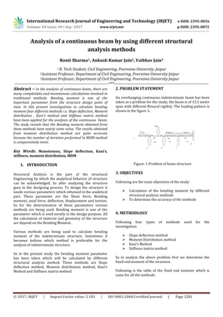 Analysis of a Continuous Beam by using Different Structural Analysis Methods | PDF