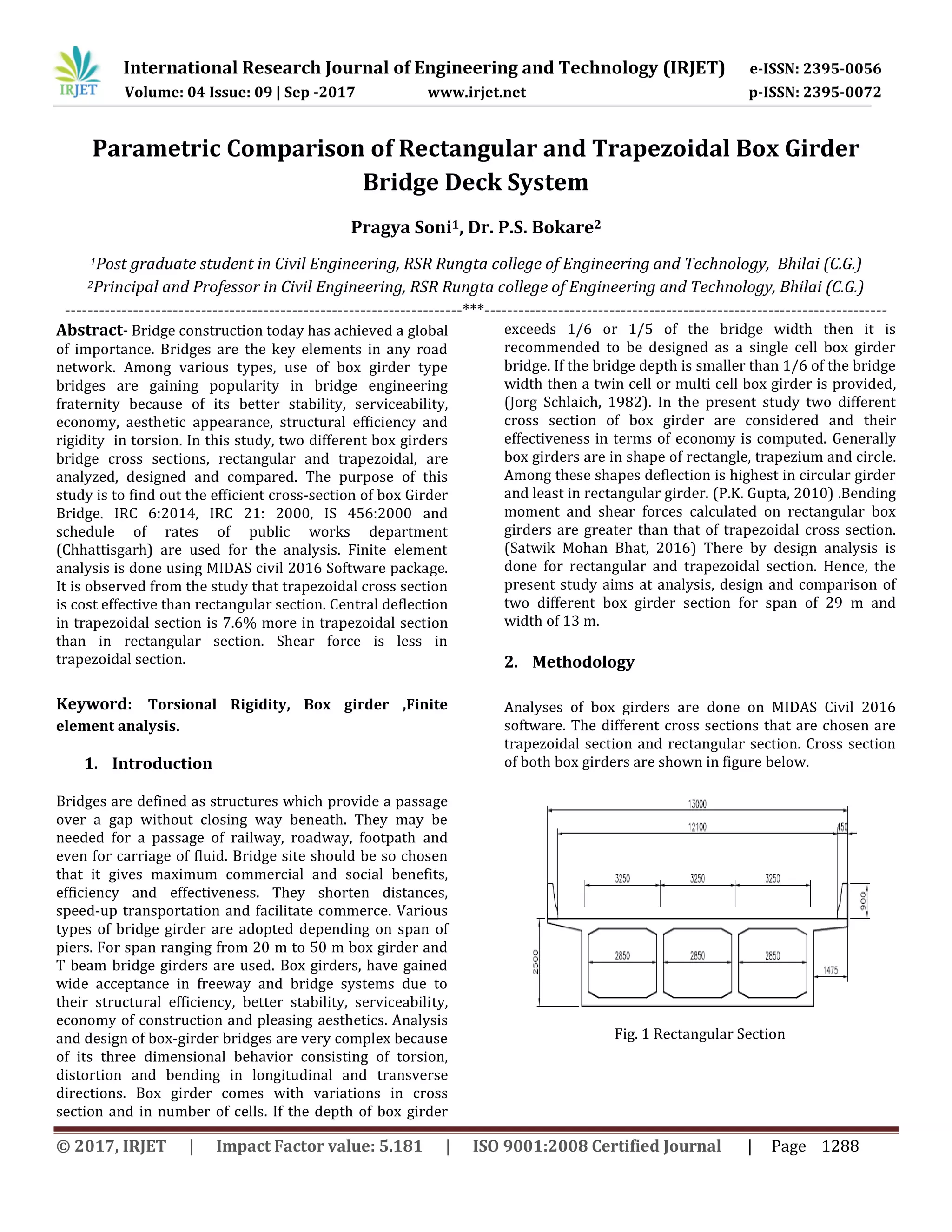 Parametric Comparison of Rectangular and Trapezoidal Box Girder Bridge ...