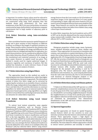A Review on Fabric Defect Detection Techniques | PDF | Needlework | Arts and Crafts