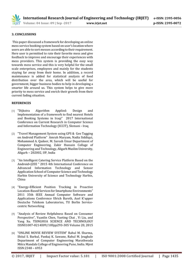 Automated Mess Service Based on User's Location | PDF