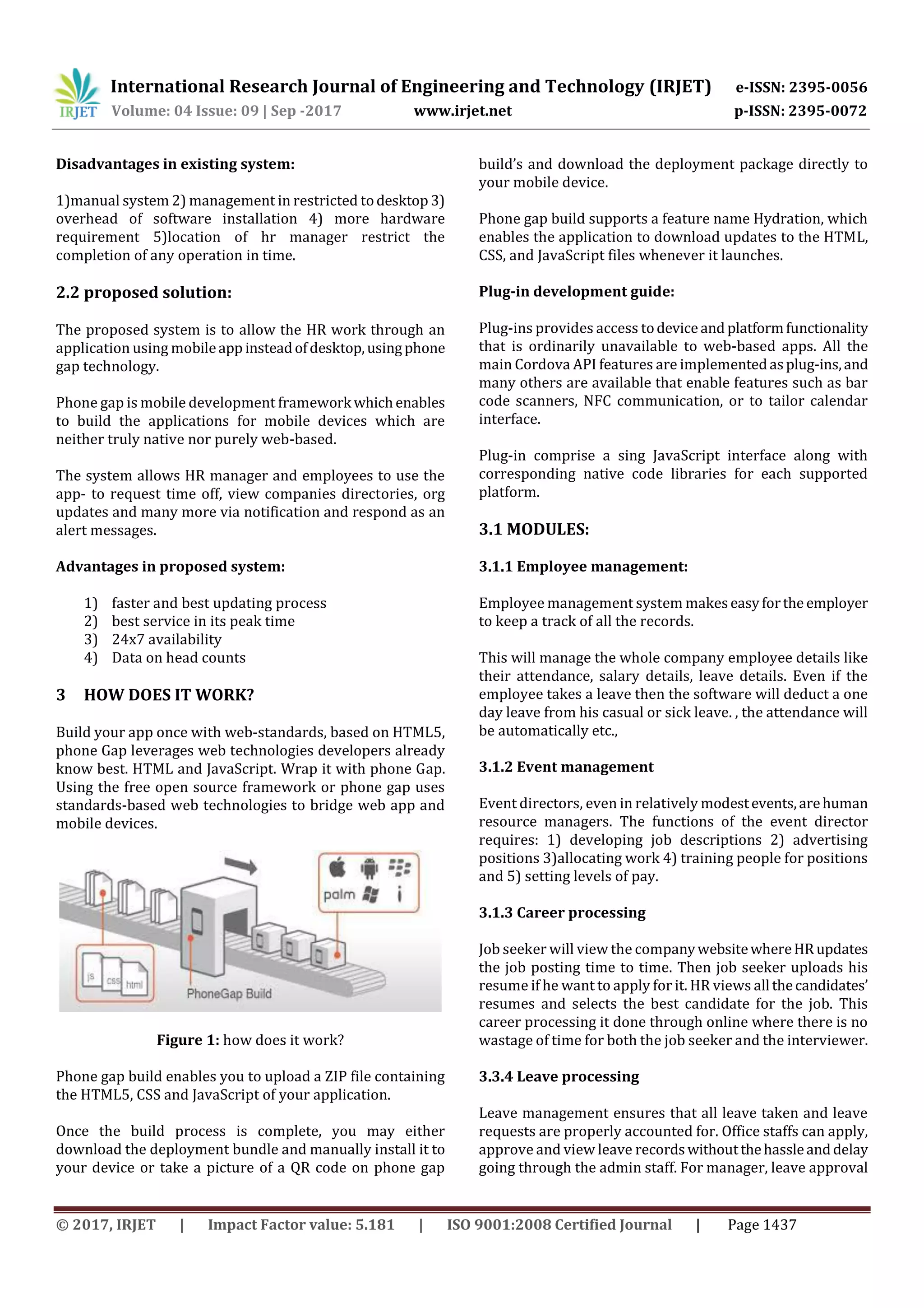 Human Resource Management using Phone Gap | PDF