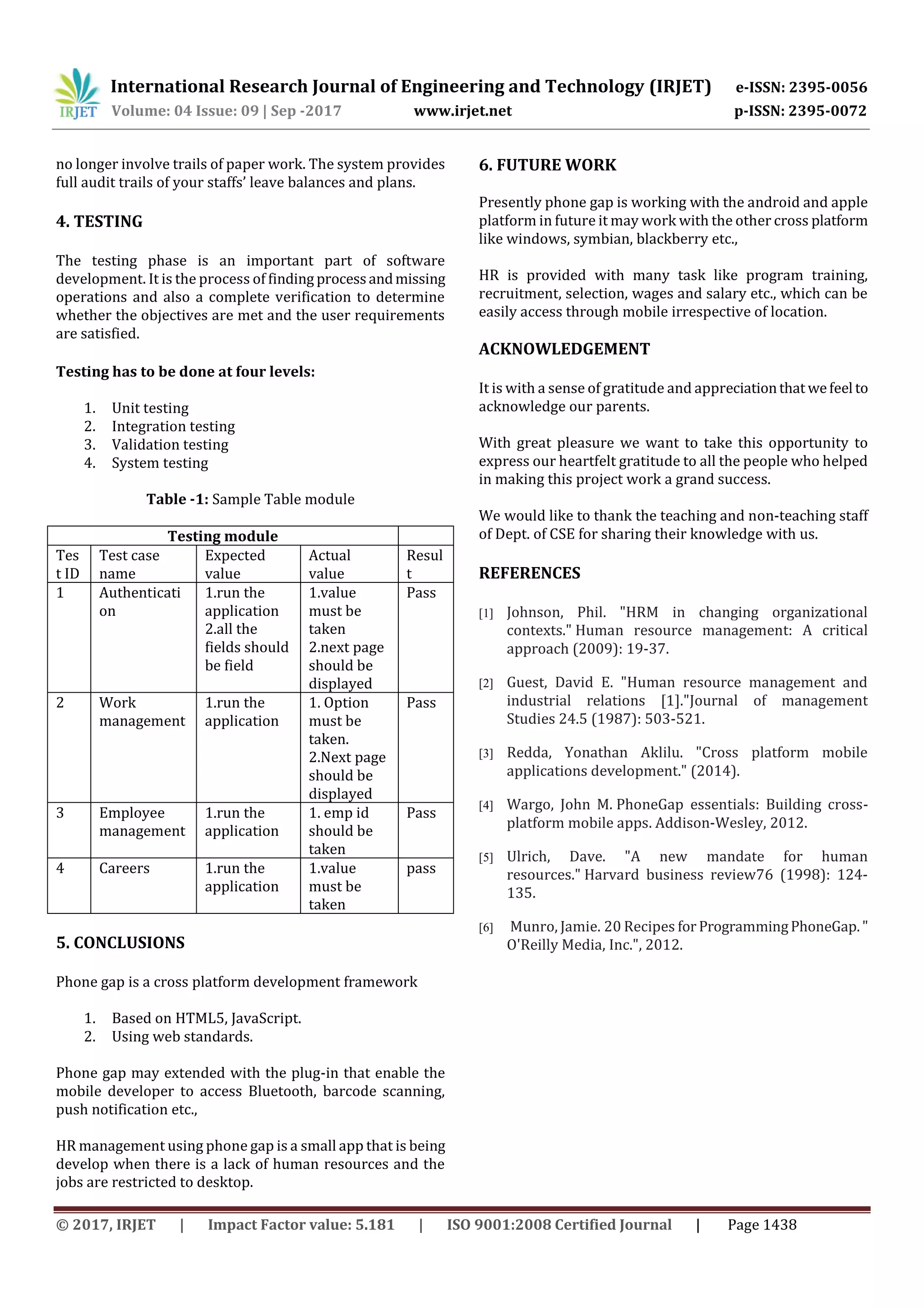 Human Resource Management using Phone Gap | PDF