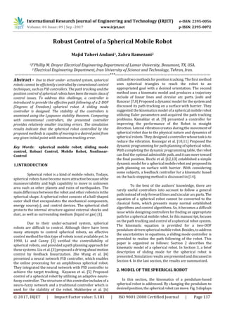 Robust Control of a Spherical Mobile Robot | PDF