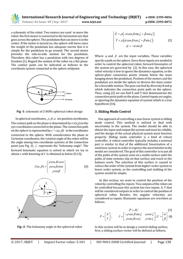 Robust Control of a Spherical Mobile Robot | PDF Robust Control of a Spherical Mobile Robot | PDF