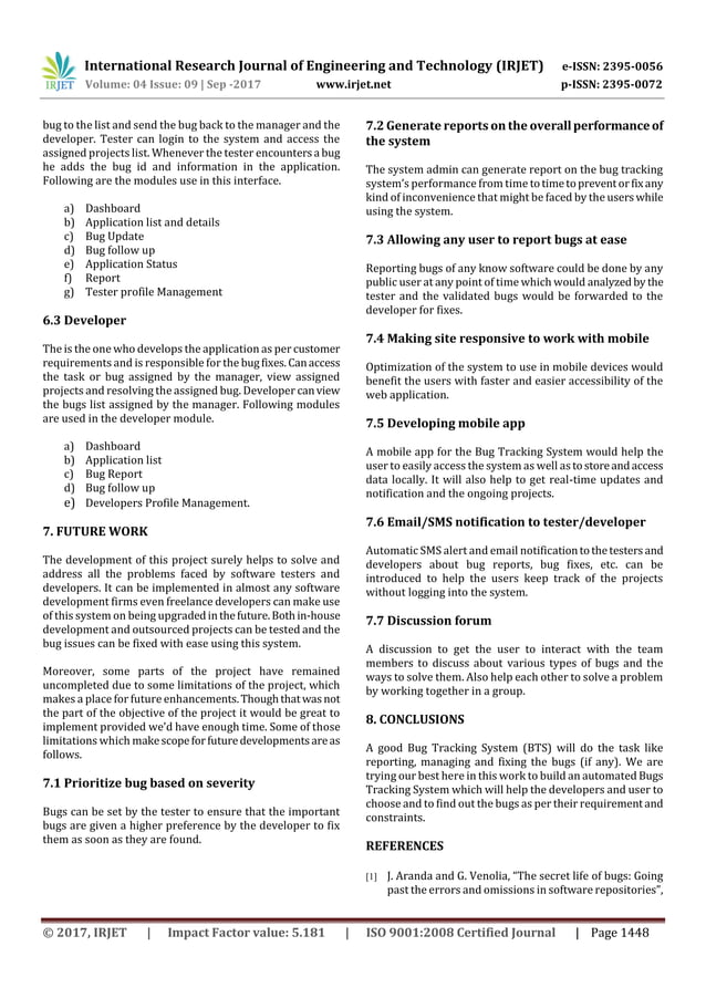 Bug Tracking System (BTS) | PDF