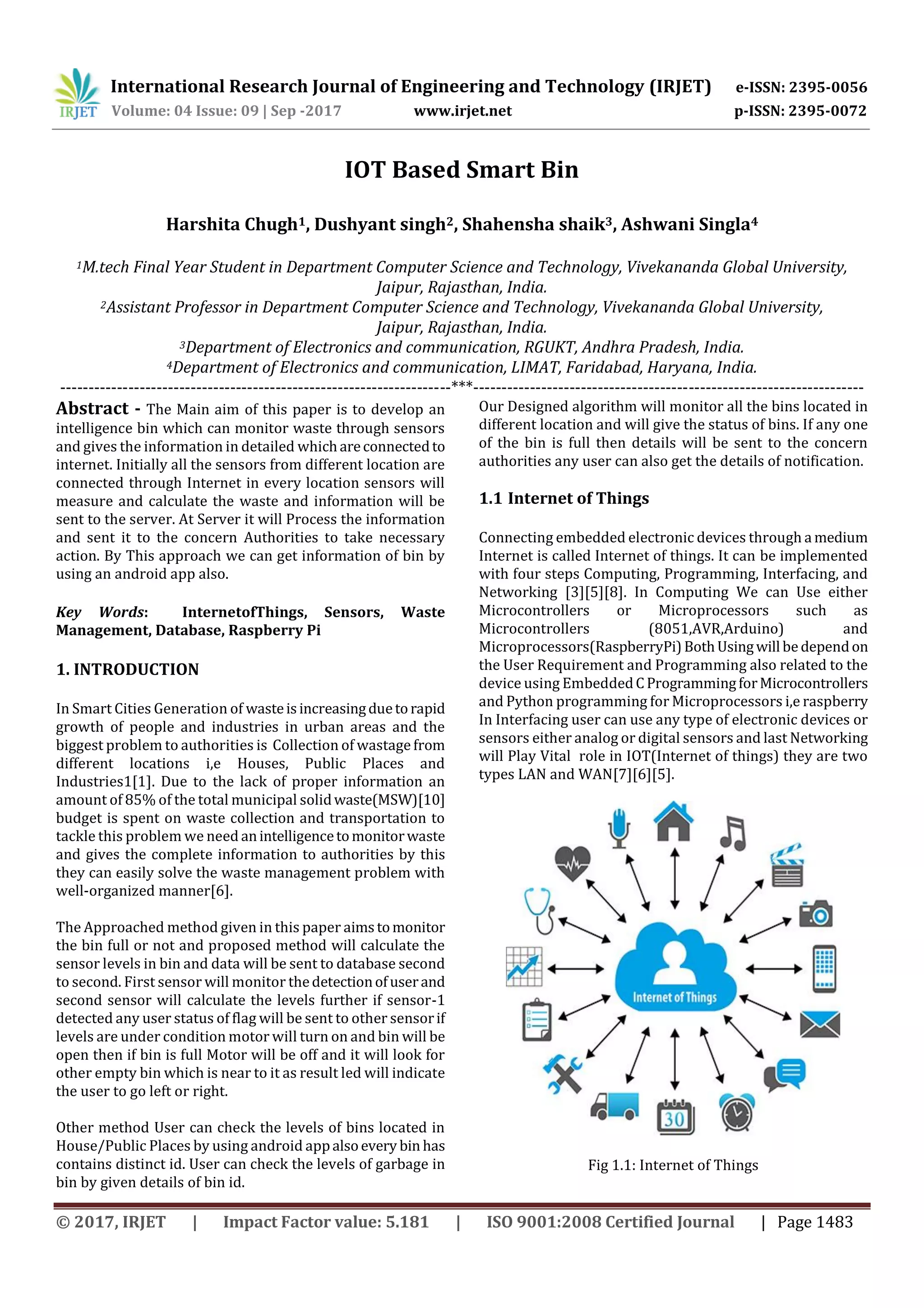 IOT Based Smart Bin | PDF