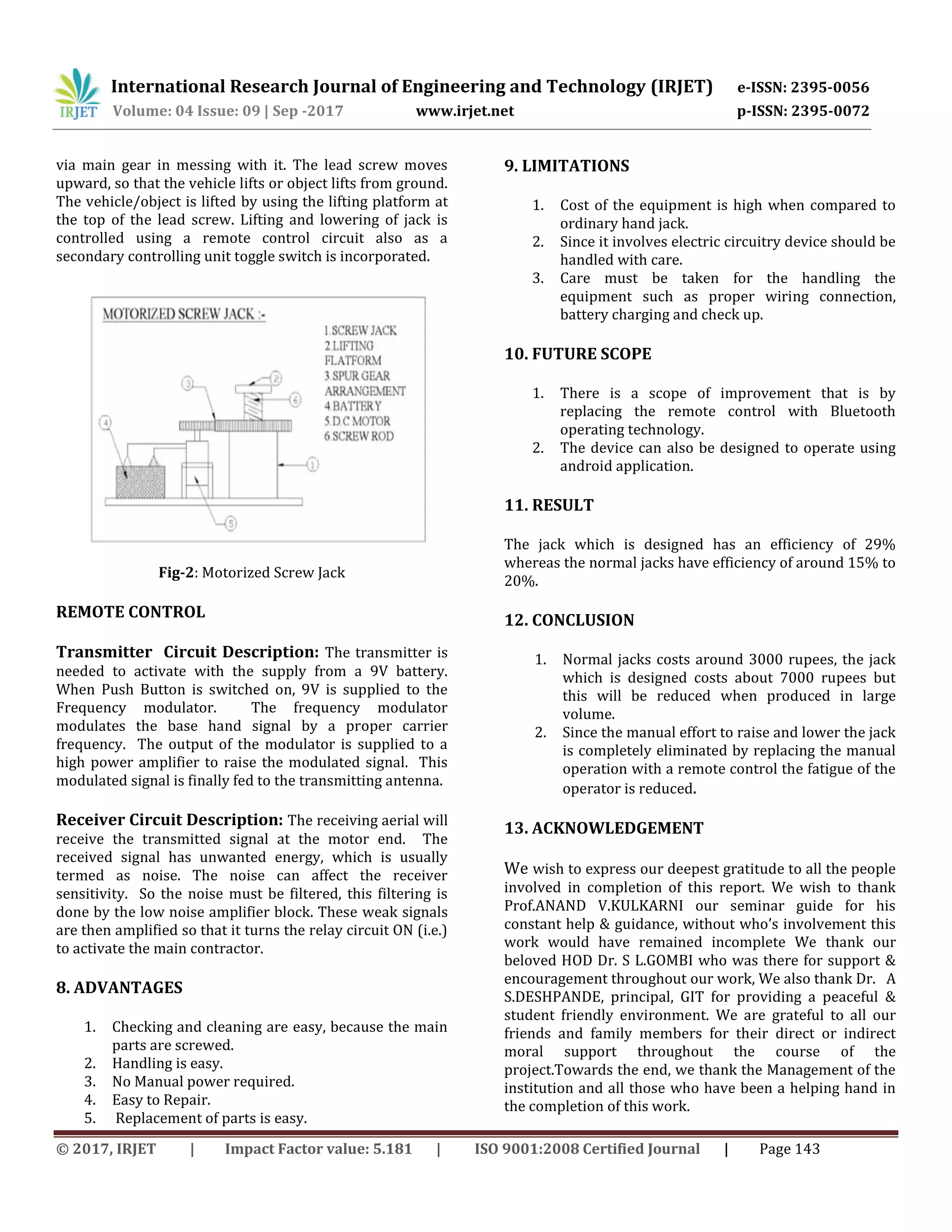 Design and Fabrication of Automated Motorized Mechanical Jack | PDF