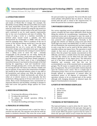 Design and Fabrication of Automated Motorized Mechanical Jack | PDF