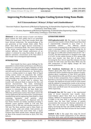 Improving Performance in Engine Cooling System using Nano fluids | PDF