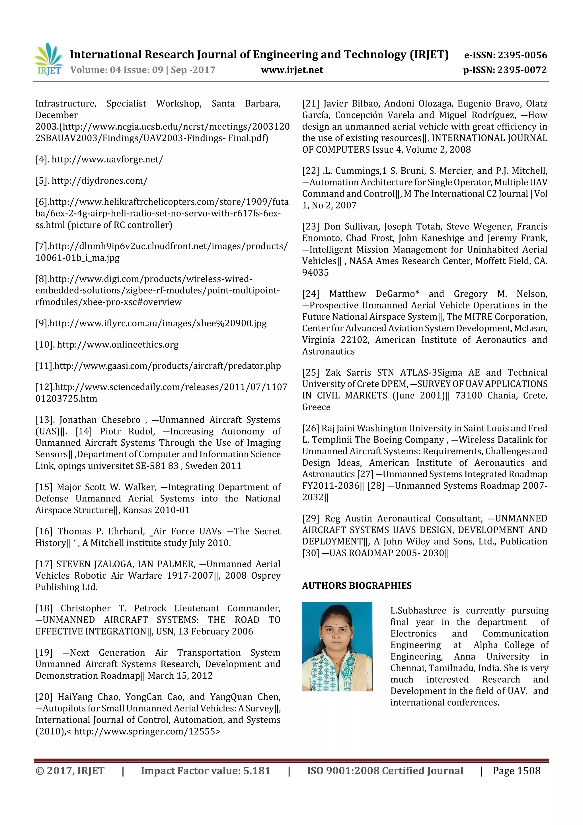 Overview of Design and Integration of Unmanned Aerial Vehicle Aircraft ...