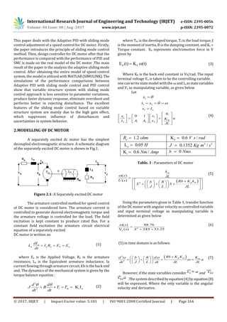 Speed Control of Dc Motor using Adaptive PID with SMC Scheme | PDF | Radio Control | Hobbies ...