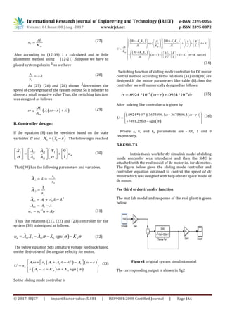 Speed Control of Dc Motor using Adaptive PID with SMC Scheme | PDF ...