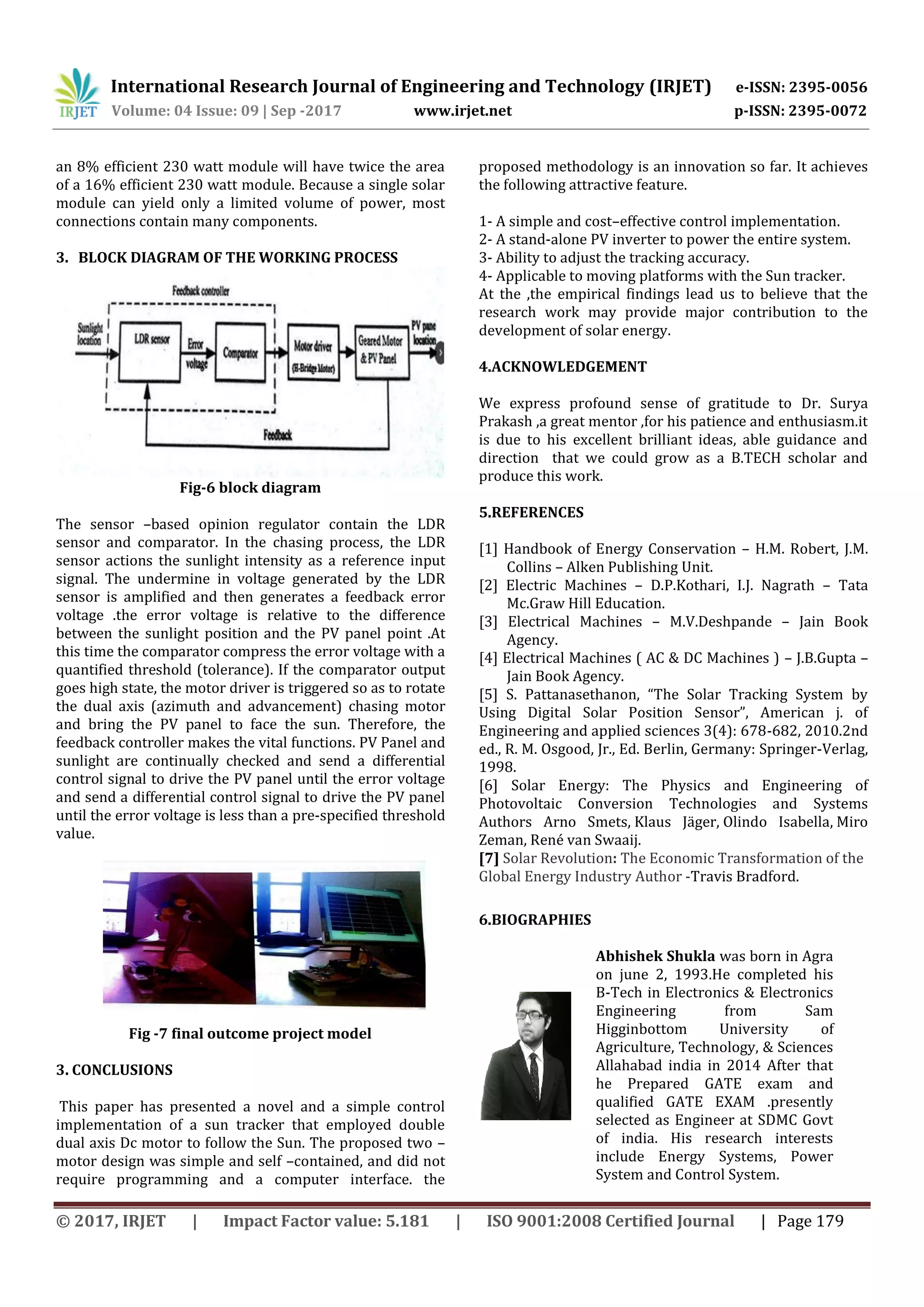 Dual Axis Solar Tracking System using LDR | PDF