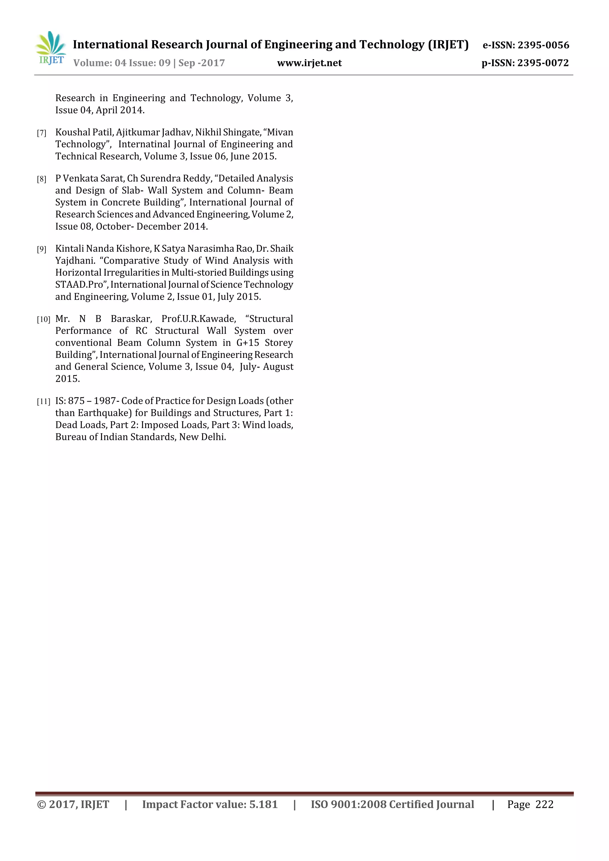 Analysis of Wind Response on Different Shapes of High Rise Mivan Wall ...