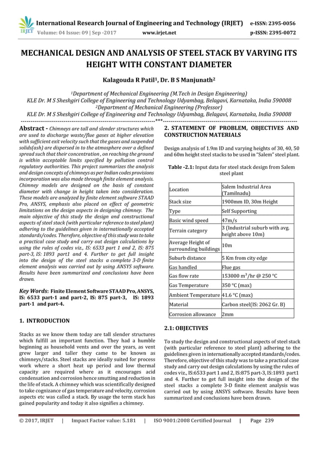 Mechanical Design and Analysis of Steel Stack by Varying its Height ...
