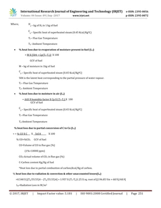 To Calculate and Improvement in the Efficiency of FBC Boiler | PDF