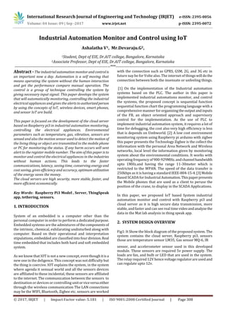 Industrial Automation Monitor and Control using IoT | PDF