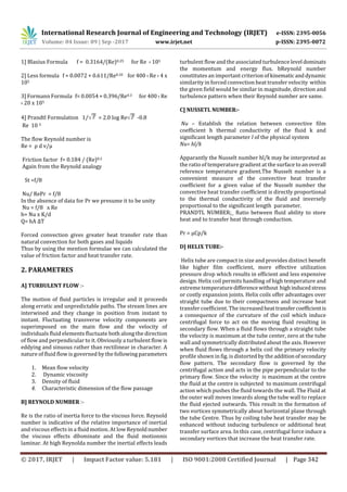Enhancement of Heat Transfer Rate using Helix Tube and Friction Factor ...