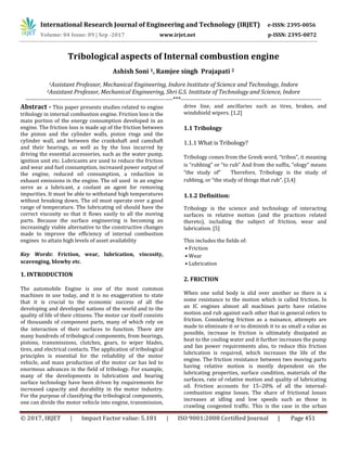 Tribological Aspects of Internal Combustion Engine | PDF