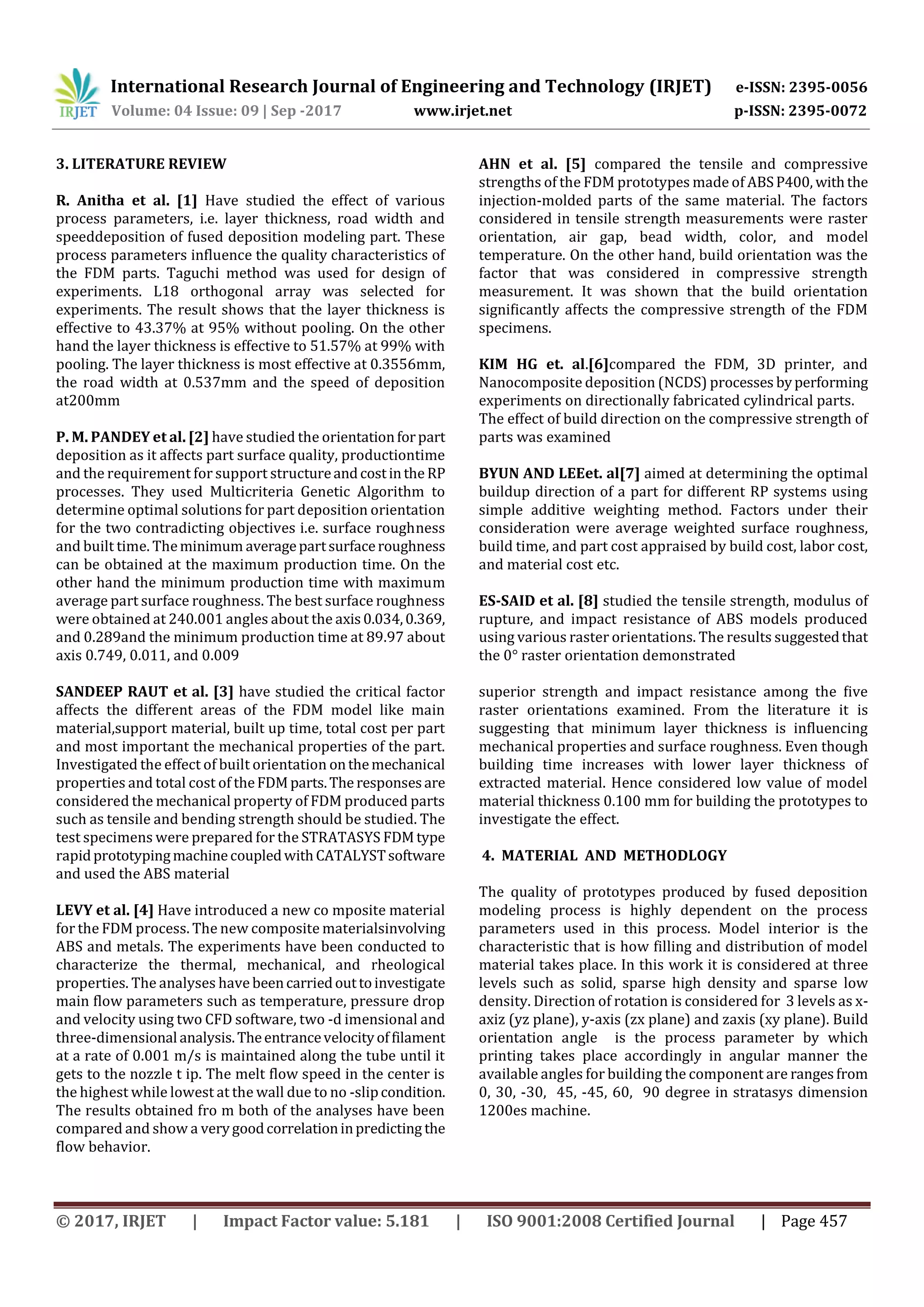Experimental Investigation of Impact Strength for ABS Plus F.D.M. Parts using Taguchi | PDF | 3 ...