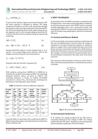 Modeling and Analysis of a Maximum Power Point Tracking Control for Double Stage Solar ...