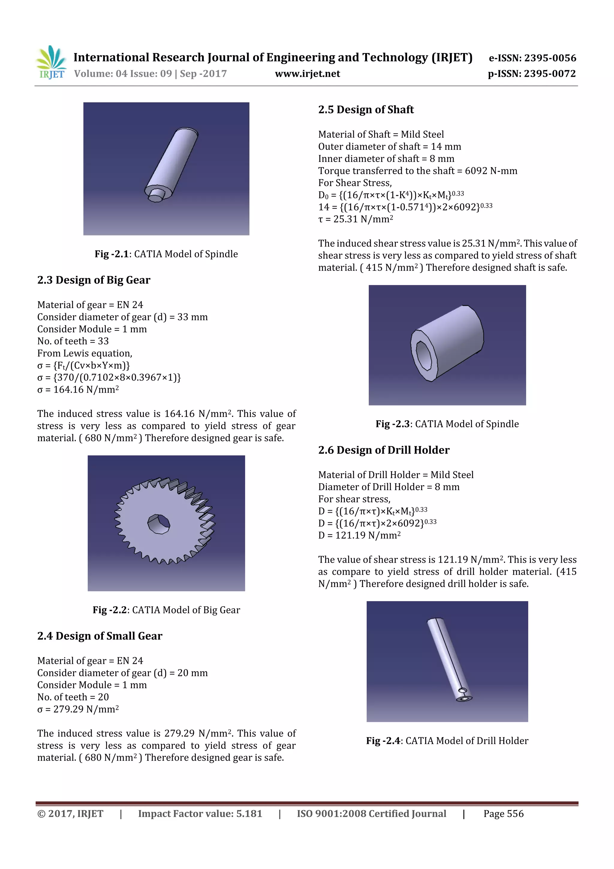 Design and Analysis of Multi Spindle Drilling Head with Adjustable ...