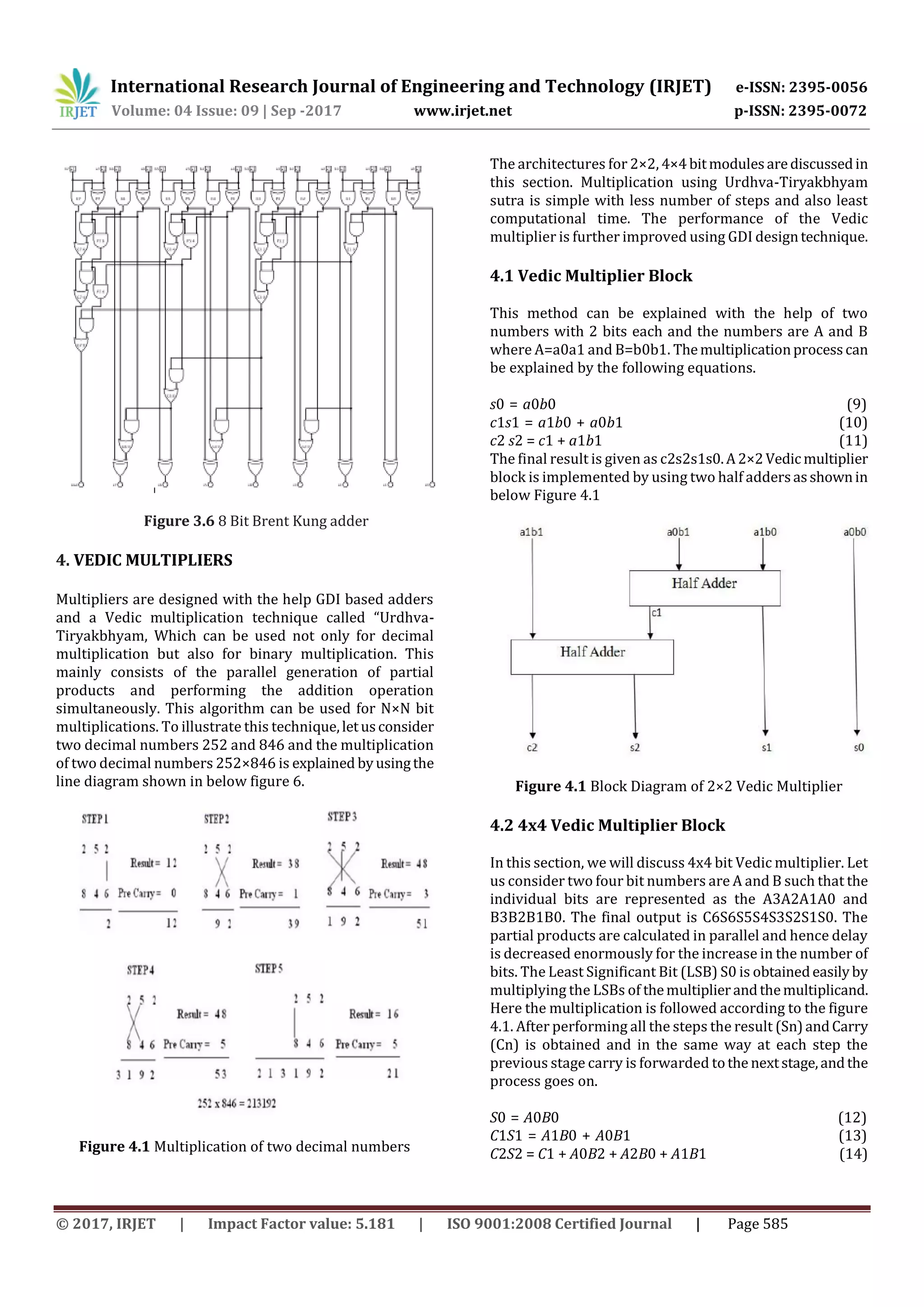 Designing of Adders and Vedic Multiplier using Gate Diffusion Input | PDF