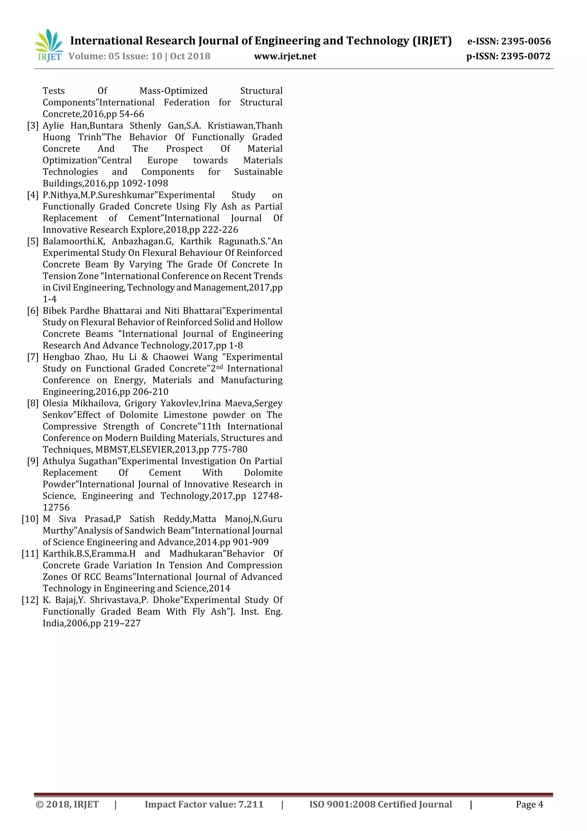 IRJET- Functionally Graded Concrete: An Experimental Analysis | PDF