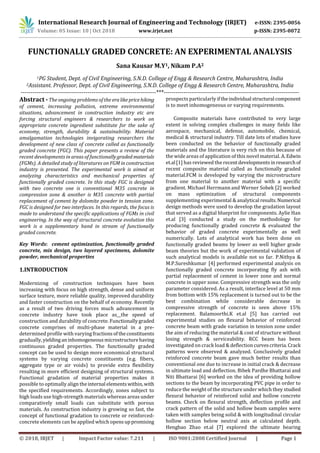 IRJET- Functionally Graded Concrete: An Experimental Analysis | PDF