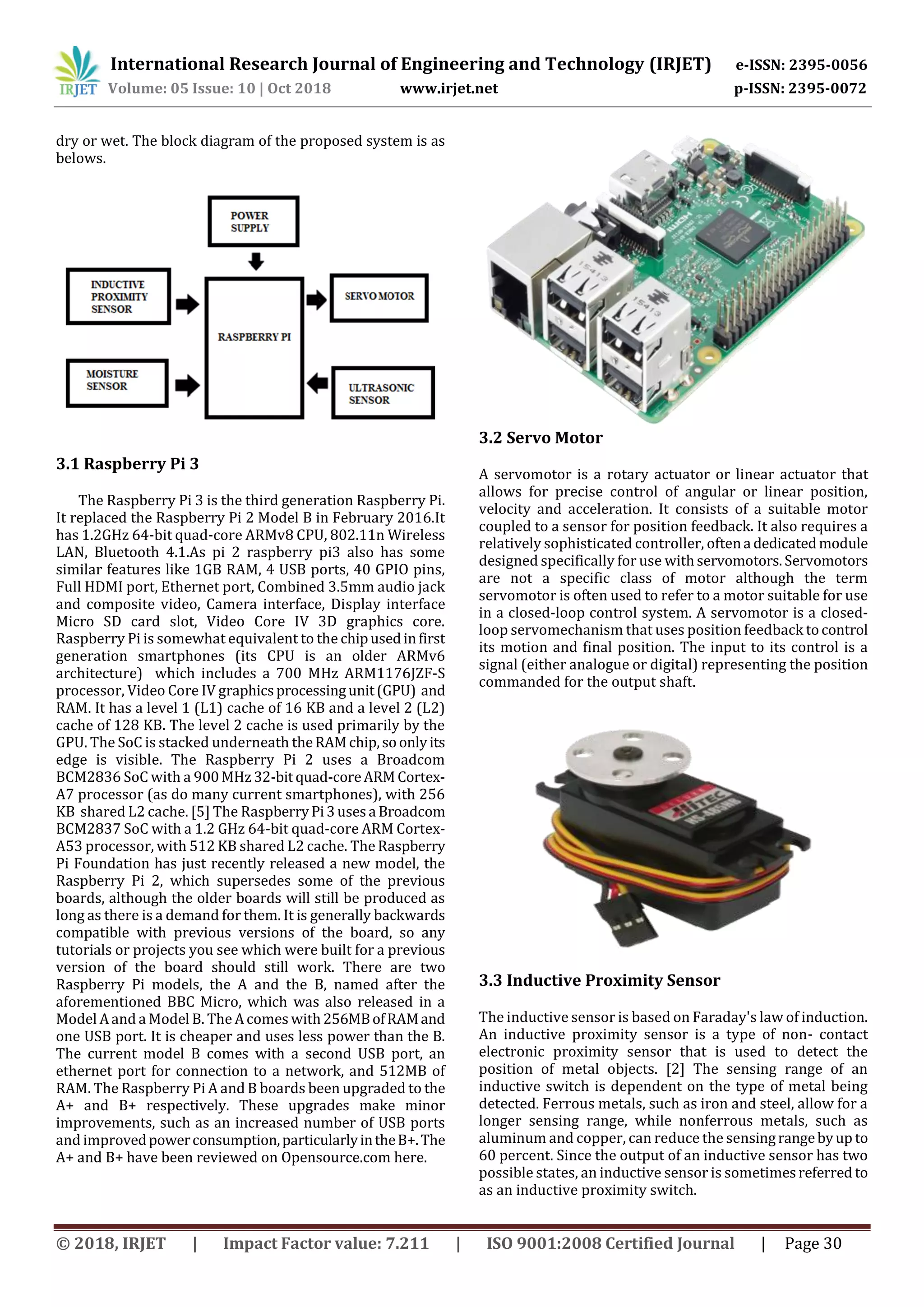 IRJET- Raspberry Pi Baesd Automated Waste Segregation System | PDF