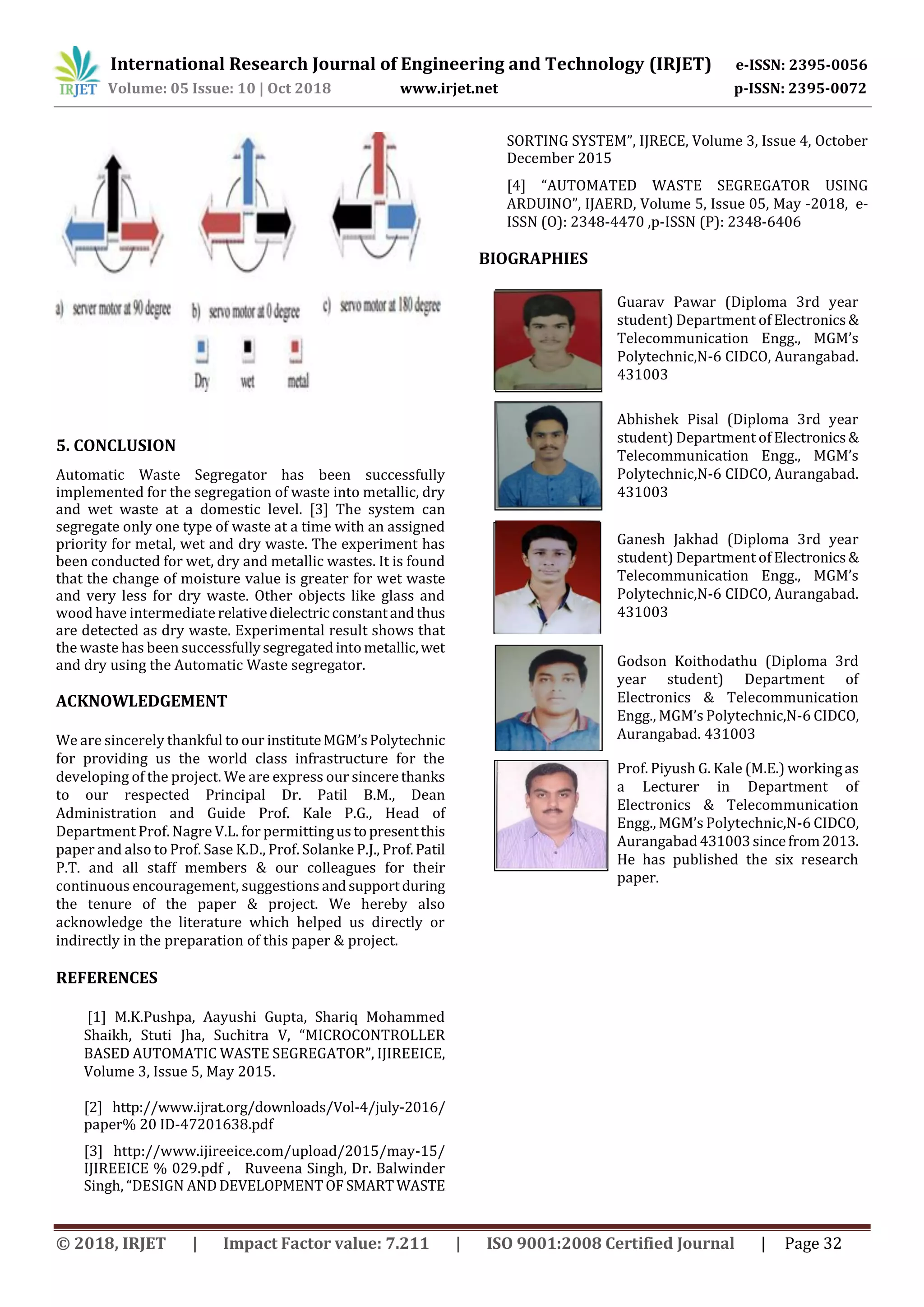IRJET- Raspberry Pi Baesd Automated Waste Segregation System | PDF