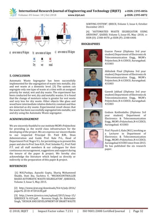 IRJET- Raspberry Pi Baesd Automated Waste Segregation System | PDF