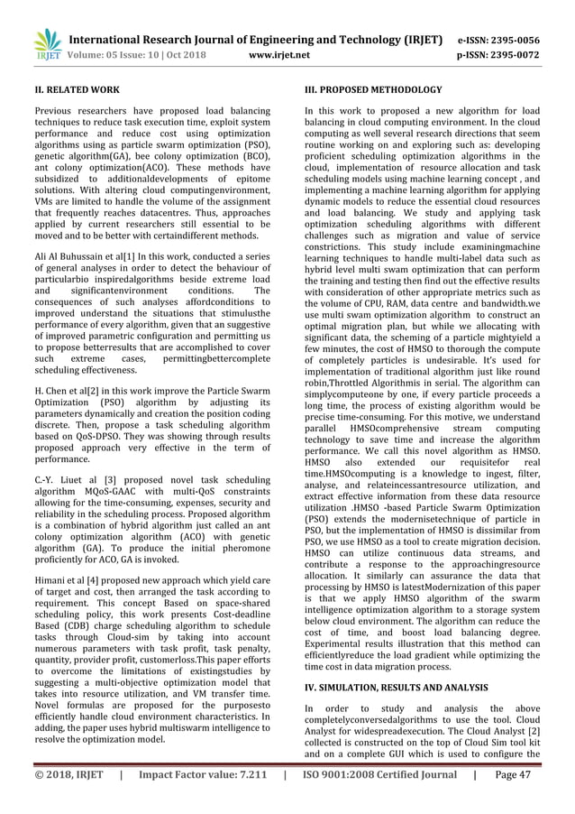 Irjet Advance Approach For Load Balancing In Cloud Computing Using