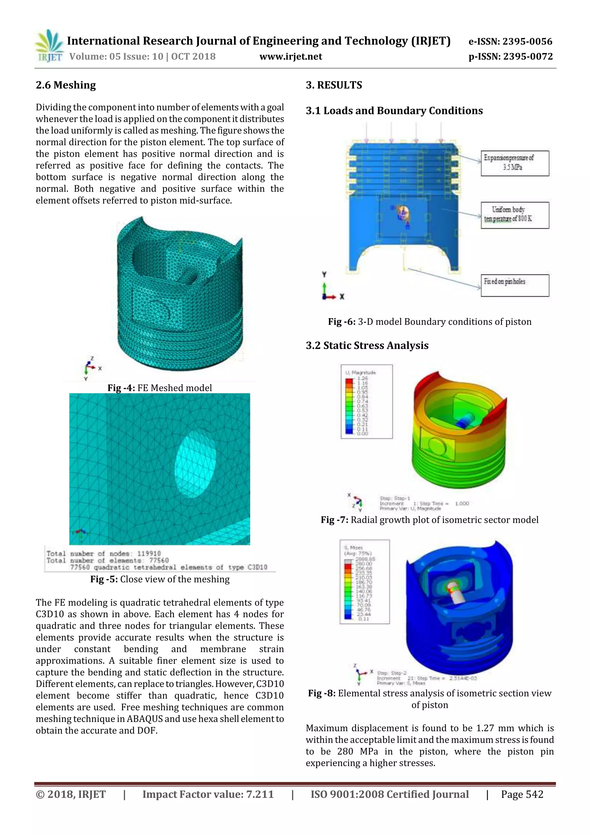 IRJET- Transient Dynamic Analysis and Optimization of a Piston in an Automobile Engine | PDF