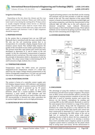 IRJET- Remote Monitoring and Control System with Automatic Irrigation System and Soil Monitoring ...