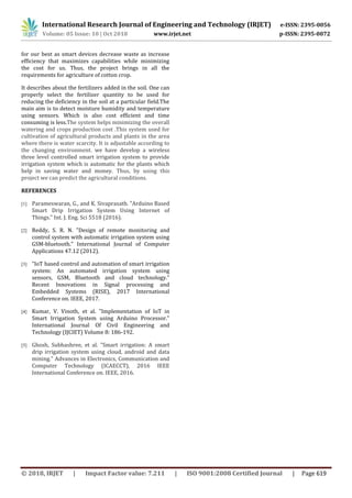 IRJET- Remote Monitoring and Control System with Automatic Irrigation ...