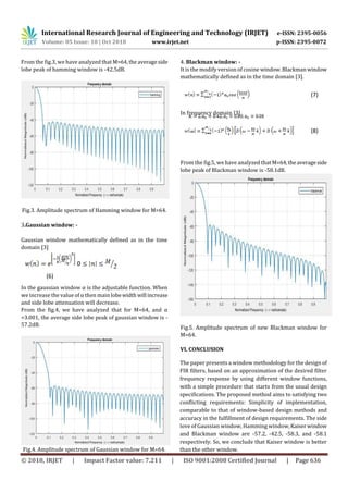IRJET- Comparison of FIR Filter using Different Window Functions | PDF