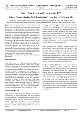 IRJET- Smart Drip Irrigation System using IoT | PDF
