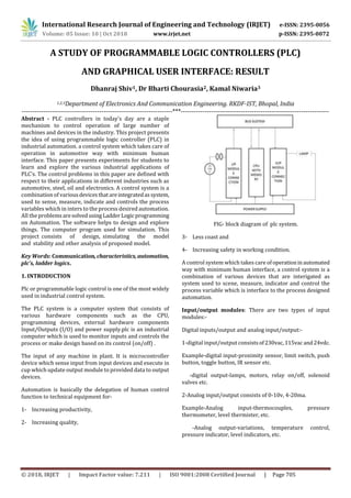 IRJET- A Study of Programmable Logic Controllers (PLC) and Graphical User Interface: Result | PDF