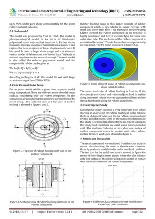 IRJET- Finite Element Modelling and Simulation of Rubber Component in Predicting Hyperelastic ...