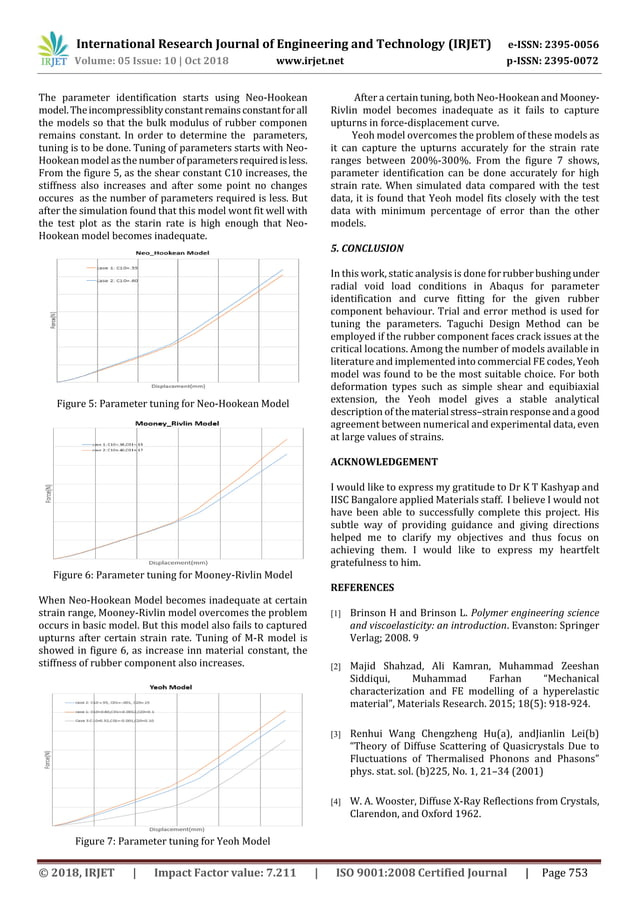 IRJET- Finite Element Modelling and Simulation of Rubber Component in Predicting Hyperelastic ...