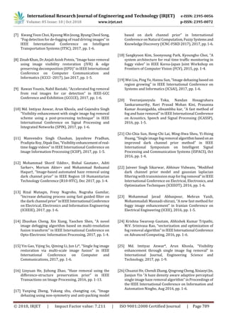 IRJET- A Comparative Analysis of various Visibility Enhancement ...