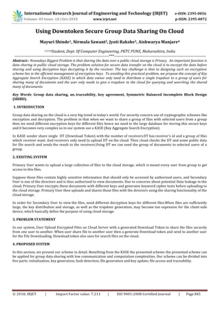 IRJET-Using Downtoken Secure Group Data Sharing on Cloud | PDF