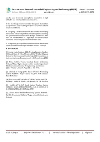 IRJET- Smart Weather Monitoring and Real Time Alert System using IoT | PDF